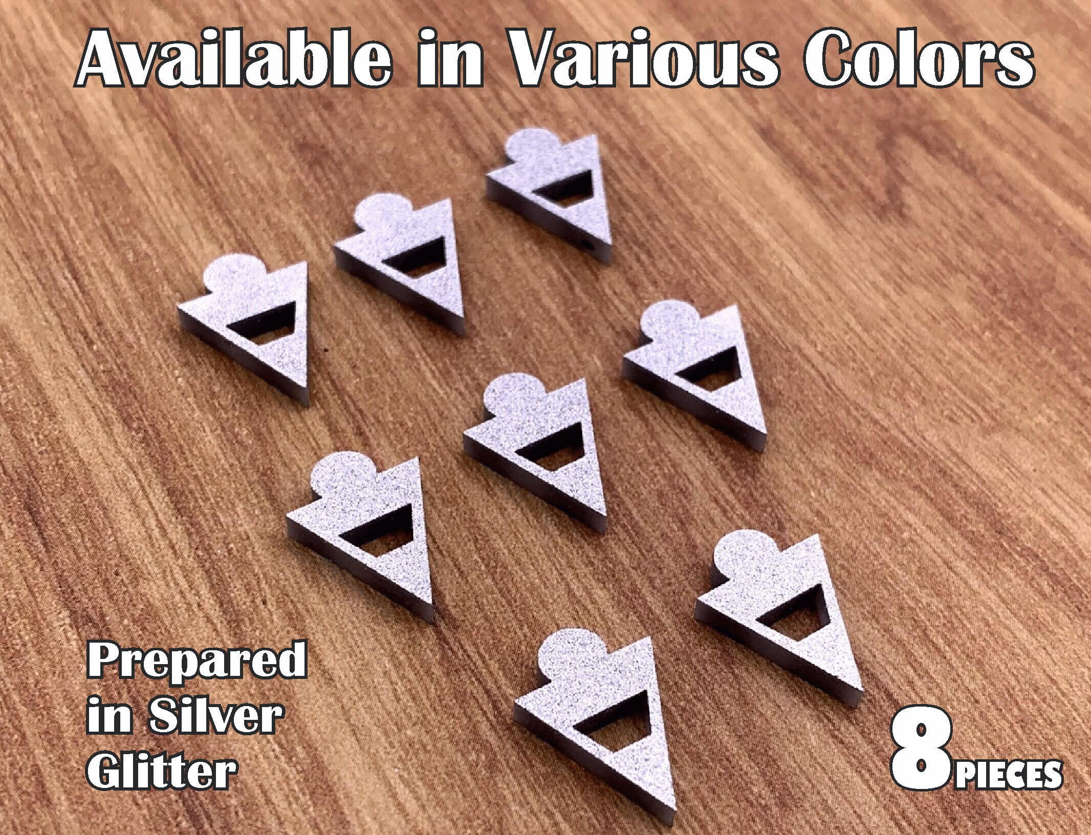 Geometric Triangle acrylic laser cut cabochon You Pick | Etsy