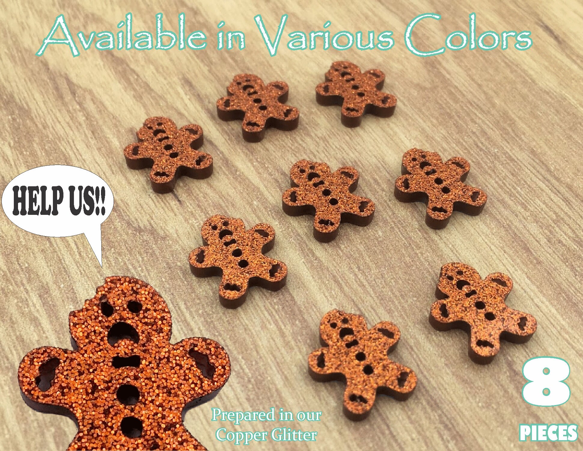 Scared Gingerbread Man Acrylic Laser Cut Cabochon You Pick - Etsy