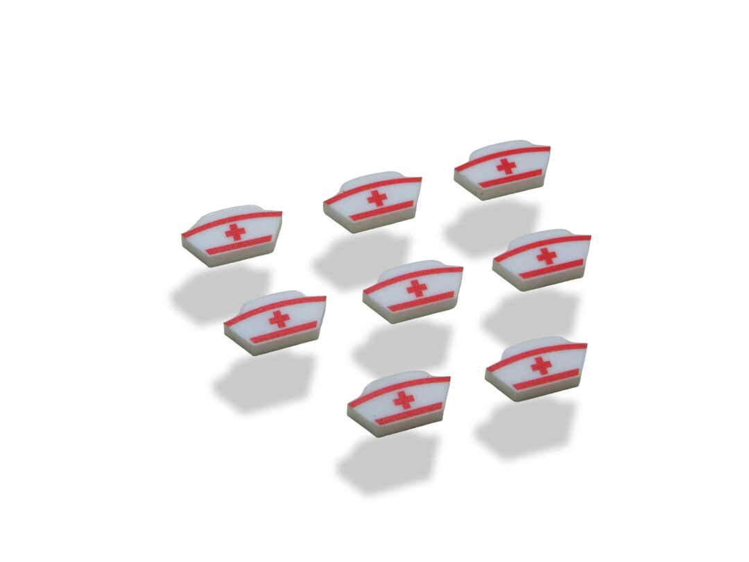 Detailed Nurse Cap (A1:48) Acrylic Laser Cut Shown on Milky White Solid ...