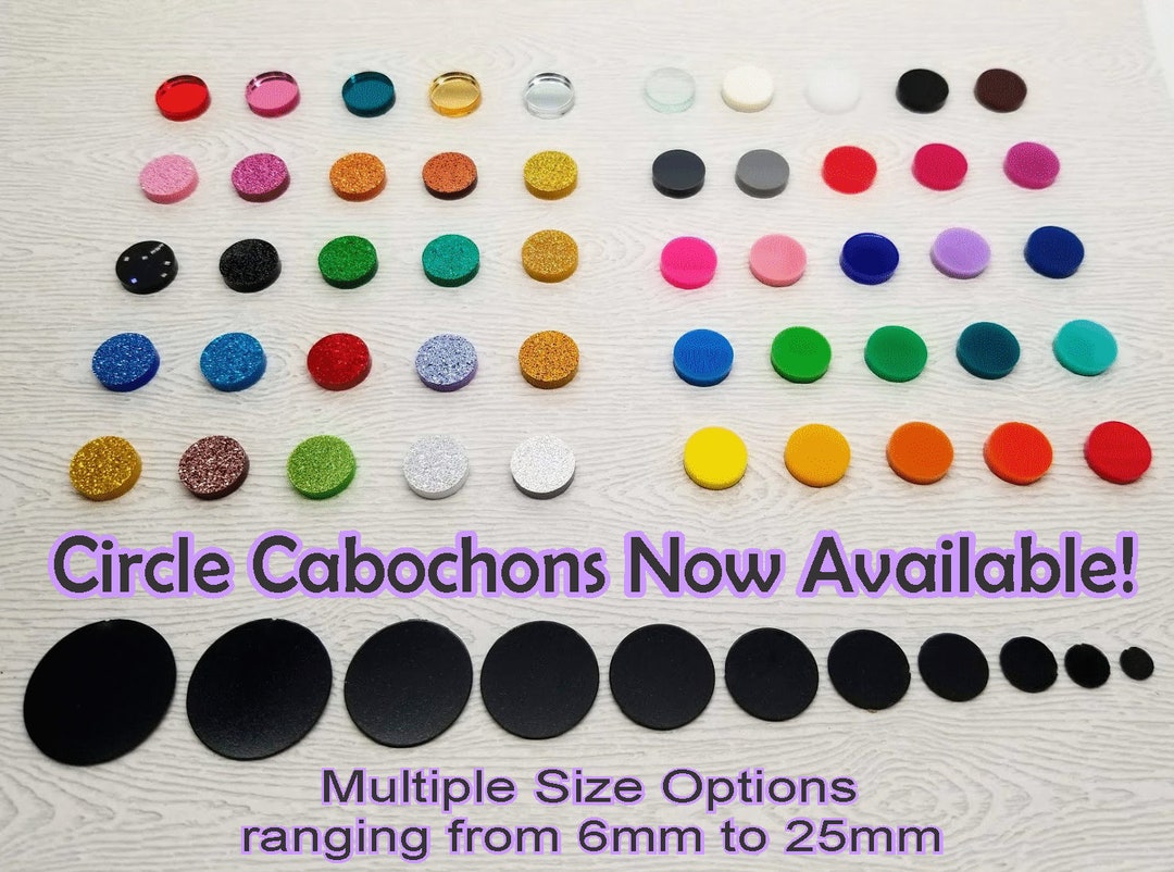 Sizes 14mm to 30mm Circle Blanks Acrylic Laser Cut Cabochon - 4 Pcs Lot ...