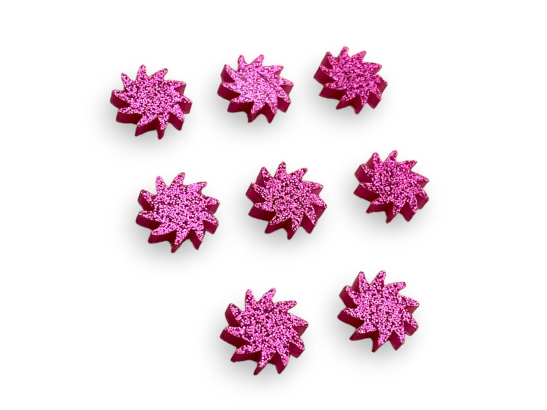 Pom Poms Acrylic Laser Cut Cabochon (shown in Magenta Glitter) (you ...