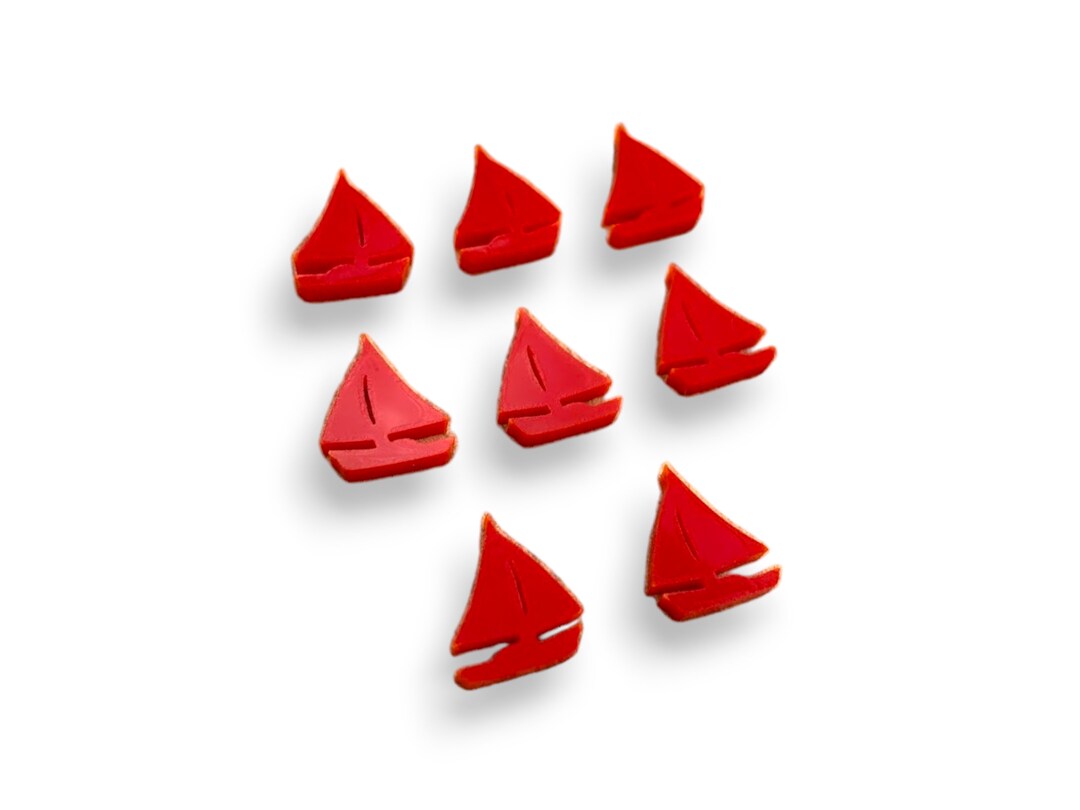 Sail Boat Acrylic Laser Cut Cabochon(shown in Red Solid) (your Choice ...