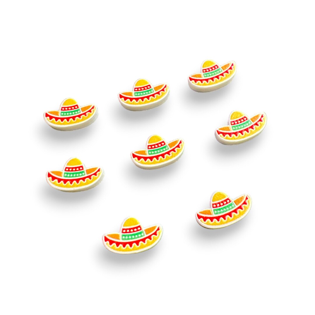 Sombrero (printed) Acrylic Laser Cut Cabochon 8 Pcs /lot Please See ...