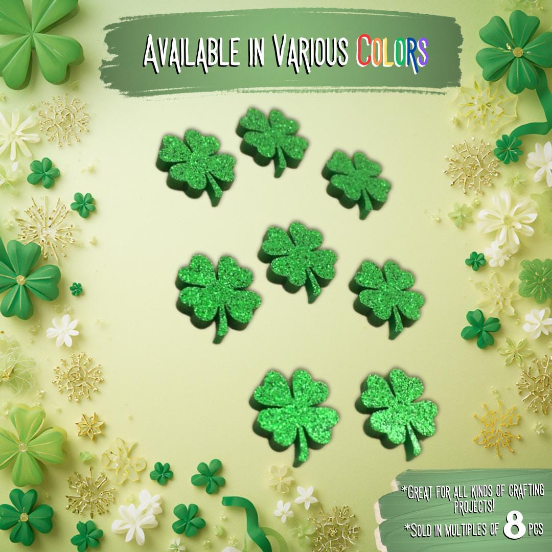 4 Leaf Clover Acrylic Cabochons – 8pcs for Lucky DIY Crafts, Jewelry ...