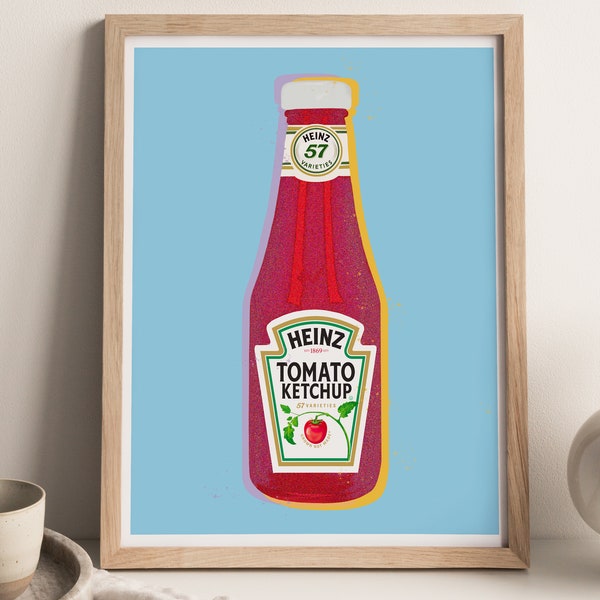 Scared Ketchup Art Etsy