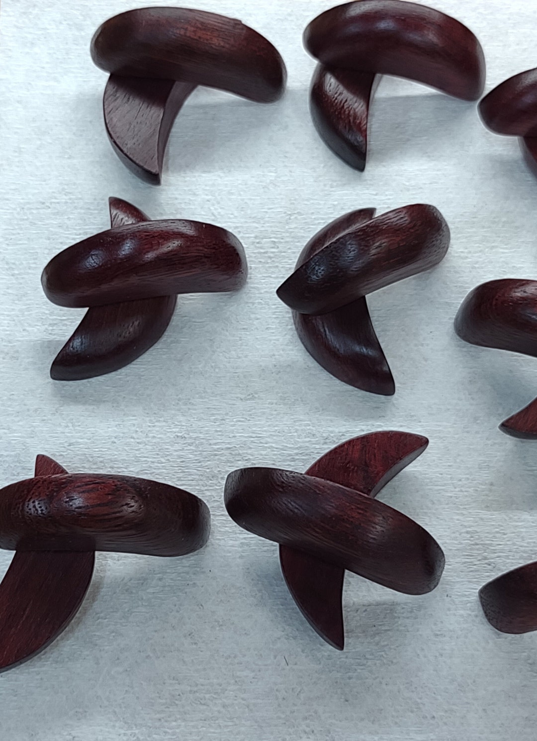 Hand Formed Purpleheart Wood Yin-yang Jiaobei Moon Blocks - Etsy