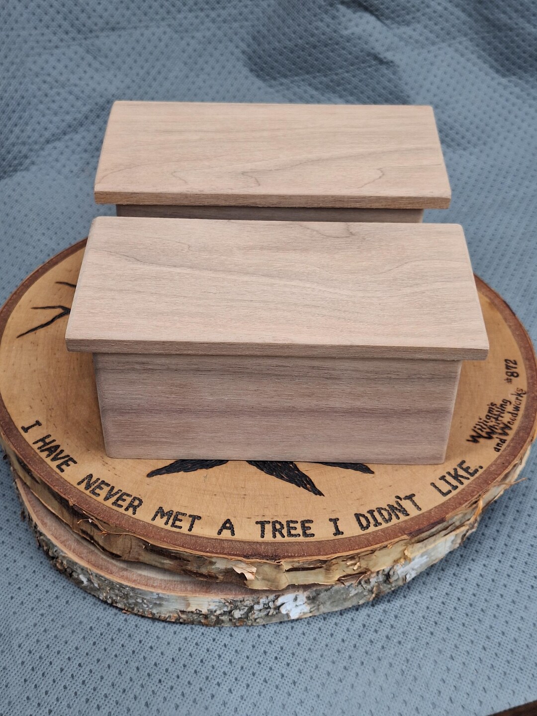 Unfinished Black Walnut Wood Box With Brass Hinges - DIY Craft Supply ...