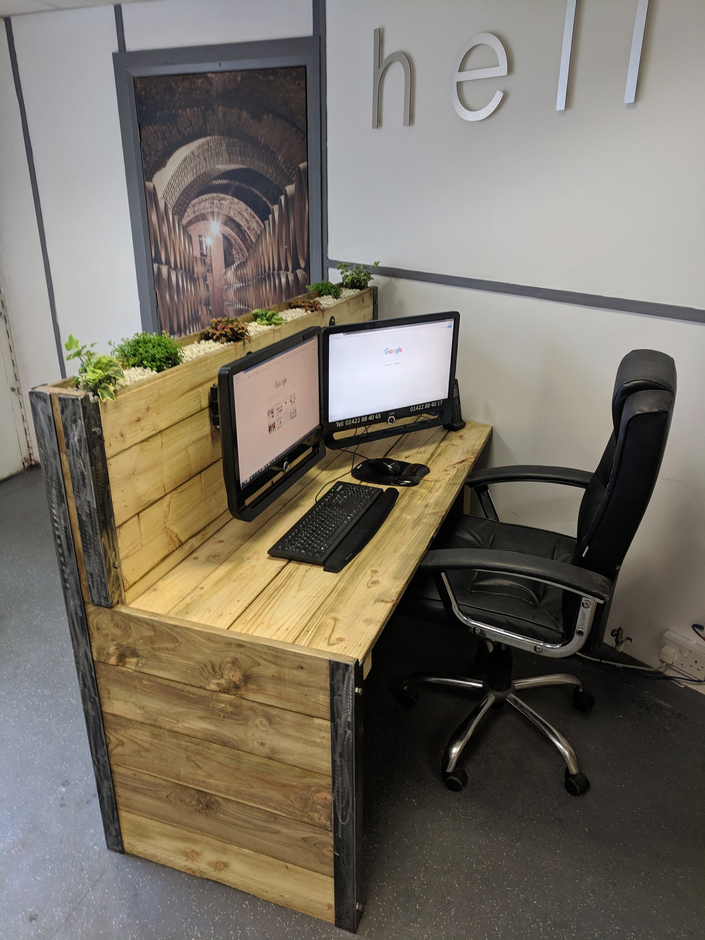 Reception Desk Wood, Modern Industrial Desk, Office Furniture, Custom ...