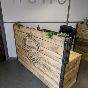 Reception Desk Wood, Modern Industrial Desk, Office Furniture, Custom ...