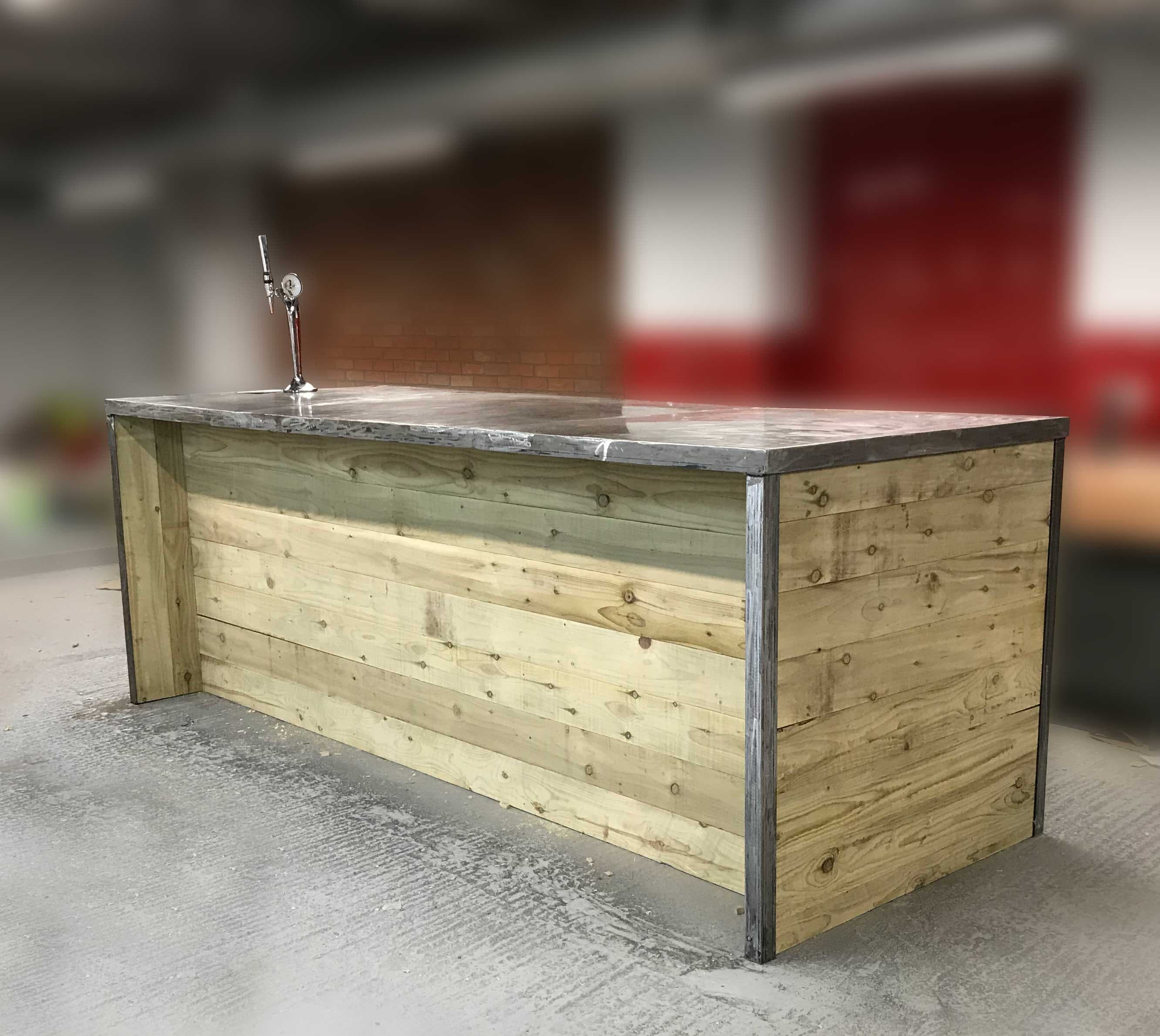 Wooden Bar, Rustic Industrial Bar, Bespoke Furniture, Rustic Wood Bar ...