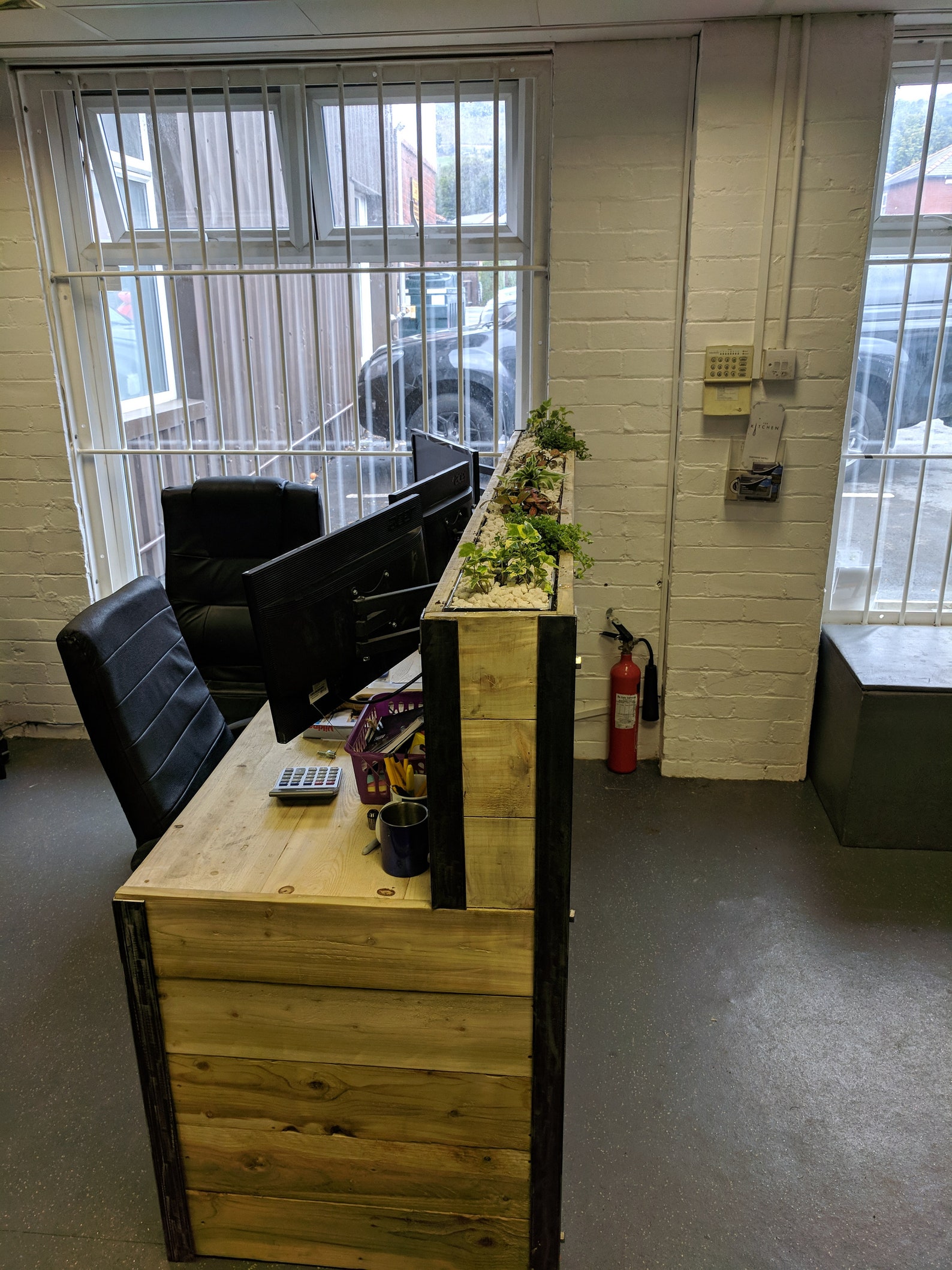 Reception Desk Wood, Modern Industrial Desk, Office Furniture, Custom ...