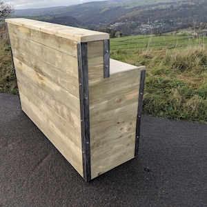 Reception Desk Wood, Modern Industrial Desk, Office Furniture, Custom ...