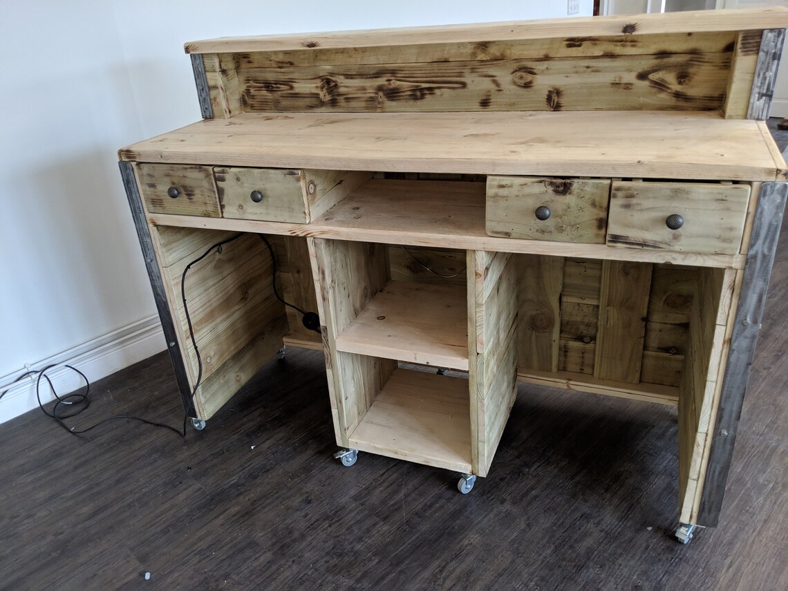 Wooden Counters, Industrial Counter, Rustic Wooden Furniture, Counter ...