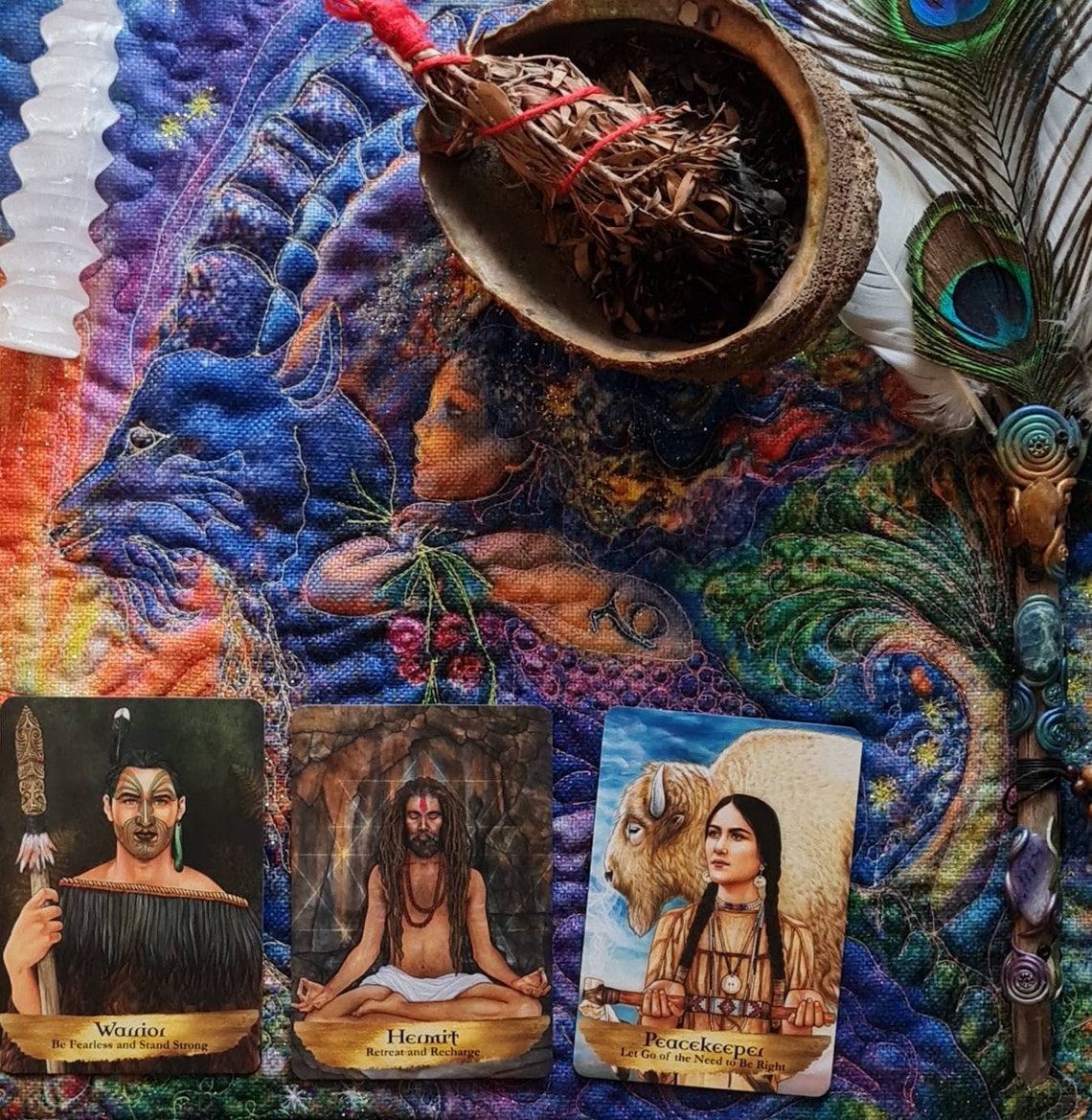 Capricorn, Mermaid, Rainbow Altar Cloth/ Tarot Cloth/ Table Centre ...