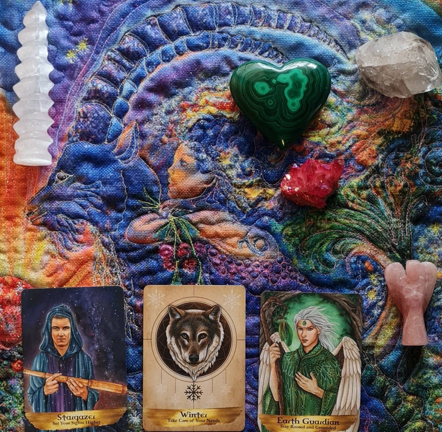 Capricorn, Mermaid, Rainbow Altar Cloth/ Tarot Cloth/ Table Centre ...