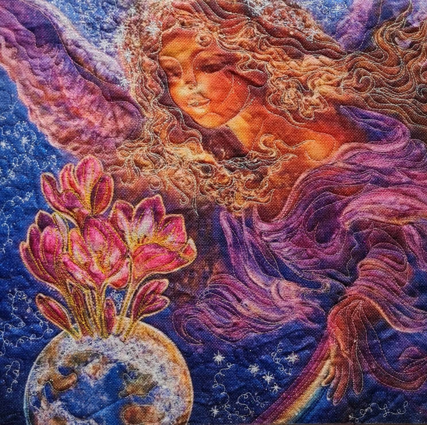 Earth Angel Altar Cloth/ Textile Art/ Wallhanging/ Tarot Cloth ...