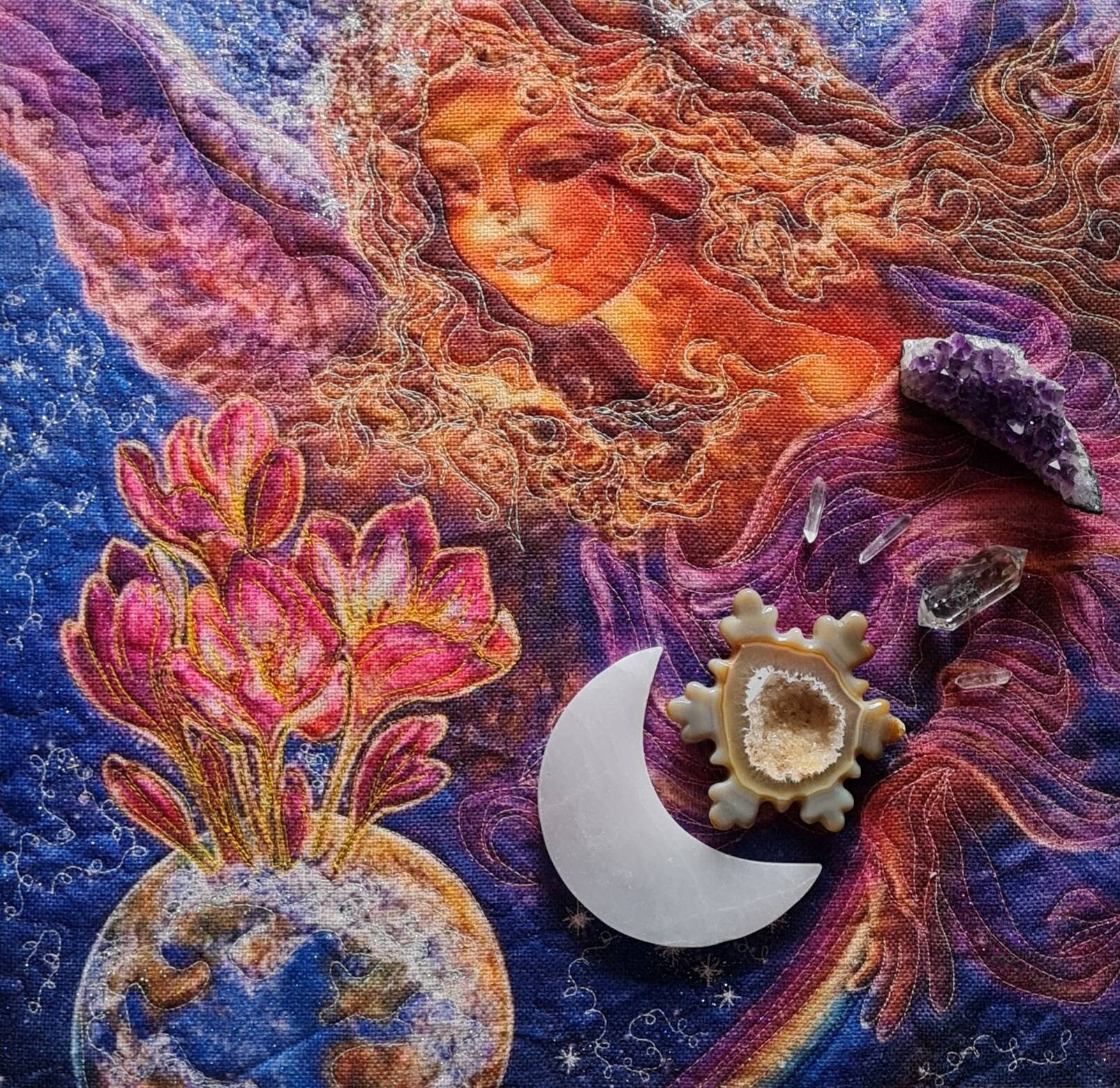 Earth Angel Altar Cloth/ Textile Art/ Wallhanging/ Tarot Cloth ...