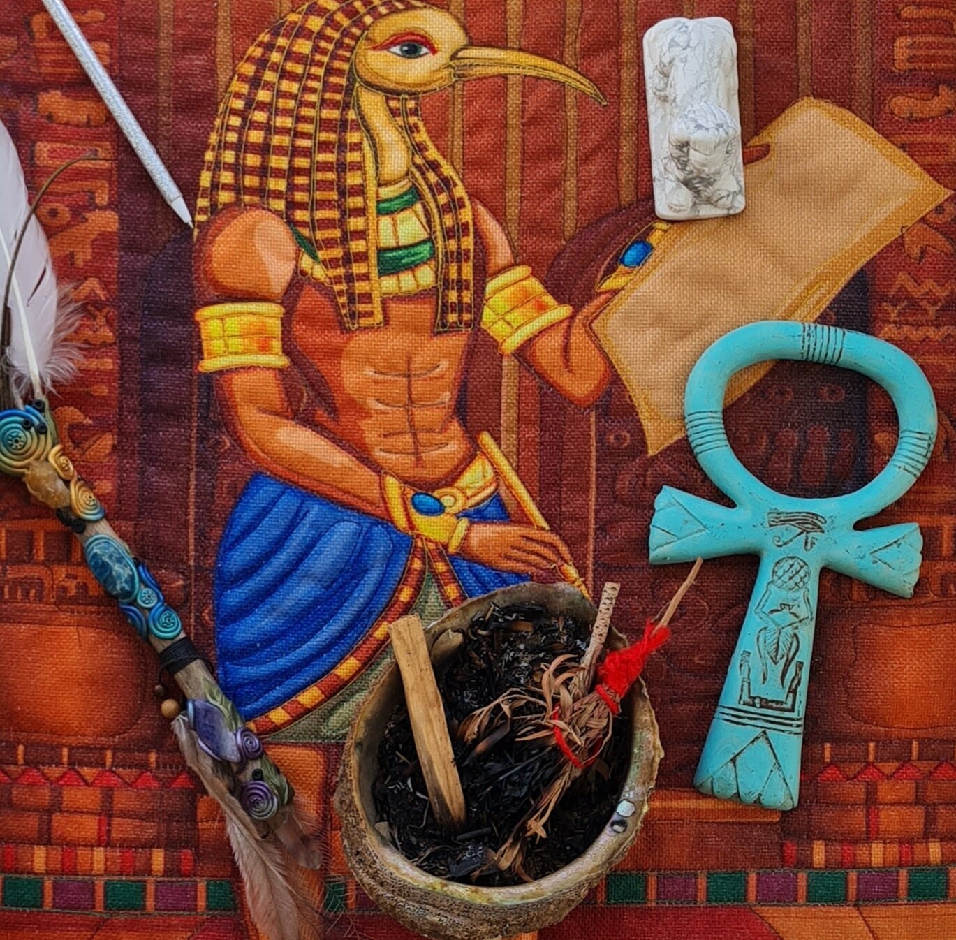 Thoth (greek God) Also Known as Egyptian God Dhejuty: Altar Cloth ...
