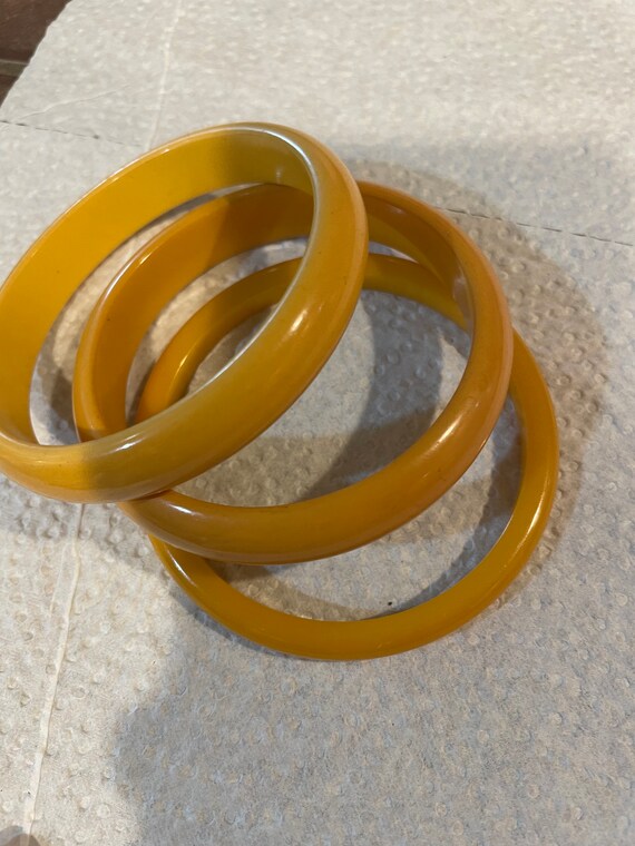 butterscotch bakelite bangles - Gem