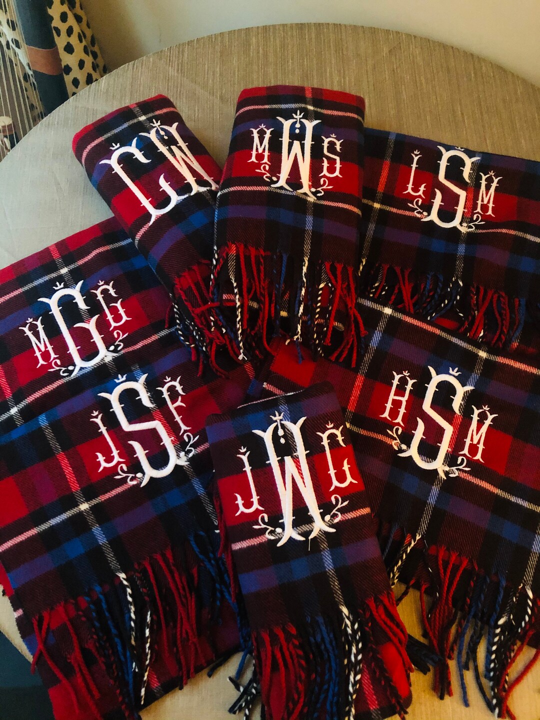 Monogram Cashmere Scarf - Etsy