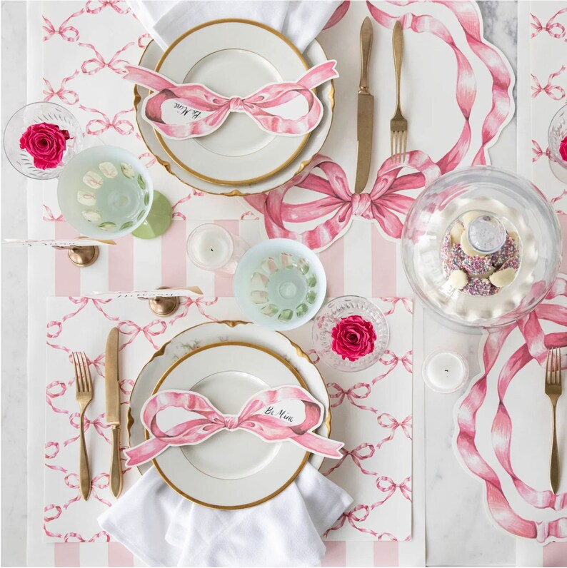 Pink Bow Placemat | Table Decor - Etsy