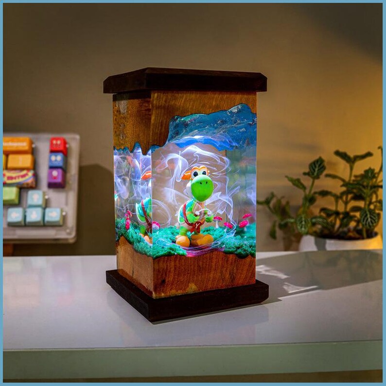 Custom Su.per Ma.ri.o Inspired Night Lamp, Yo.shi Lamp Kids Desk, Kids ...