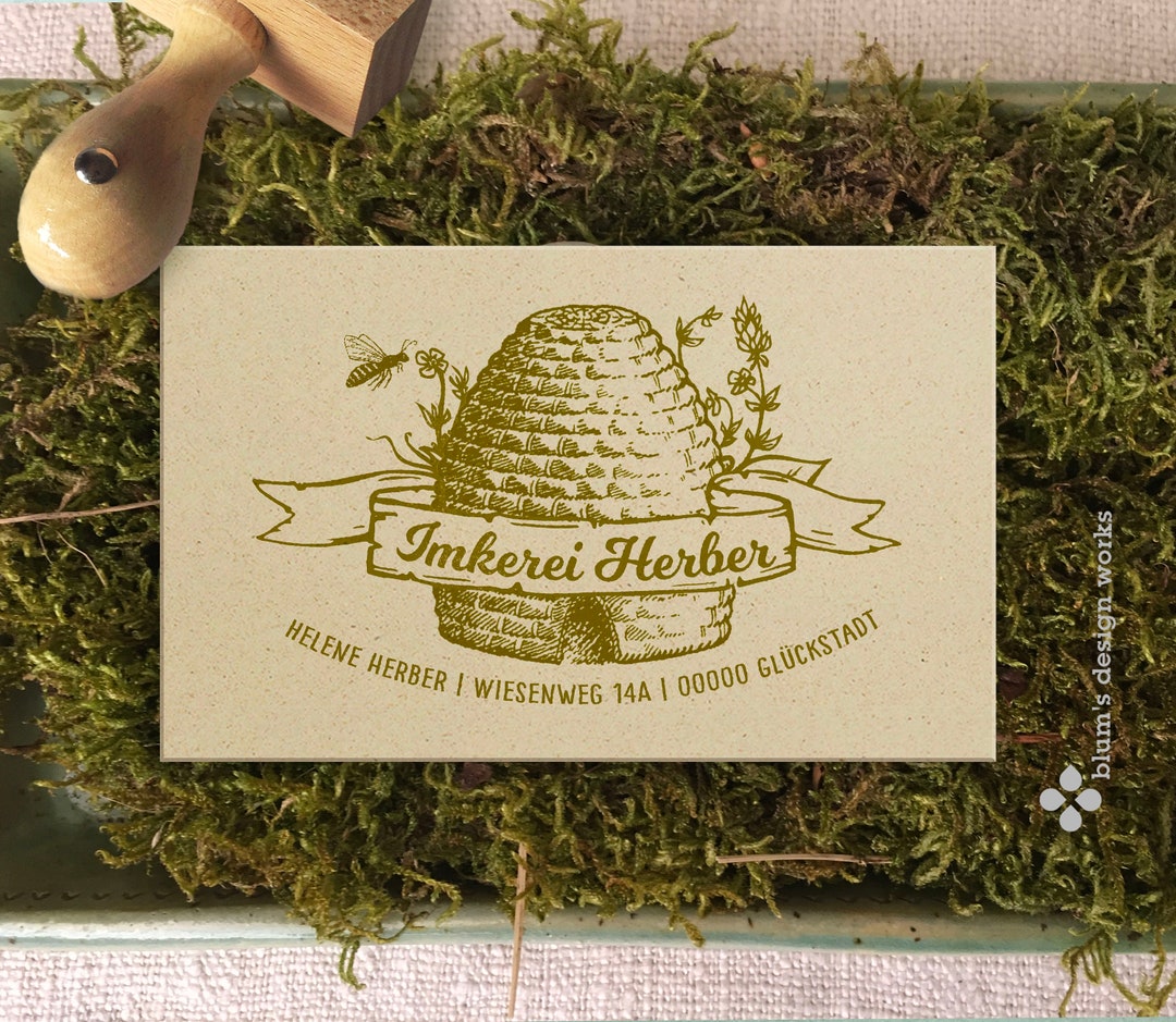 Personalizable Beekeeping Design With Vintage Beehive Stamp Honey ...