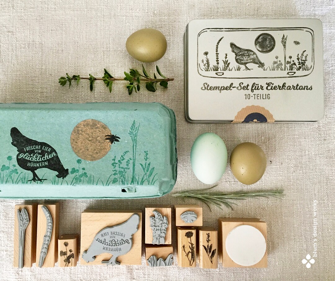 Chicken Stamp Set for Egg Cartons - READY TO SHIP - Etsy