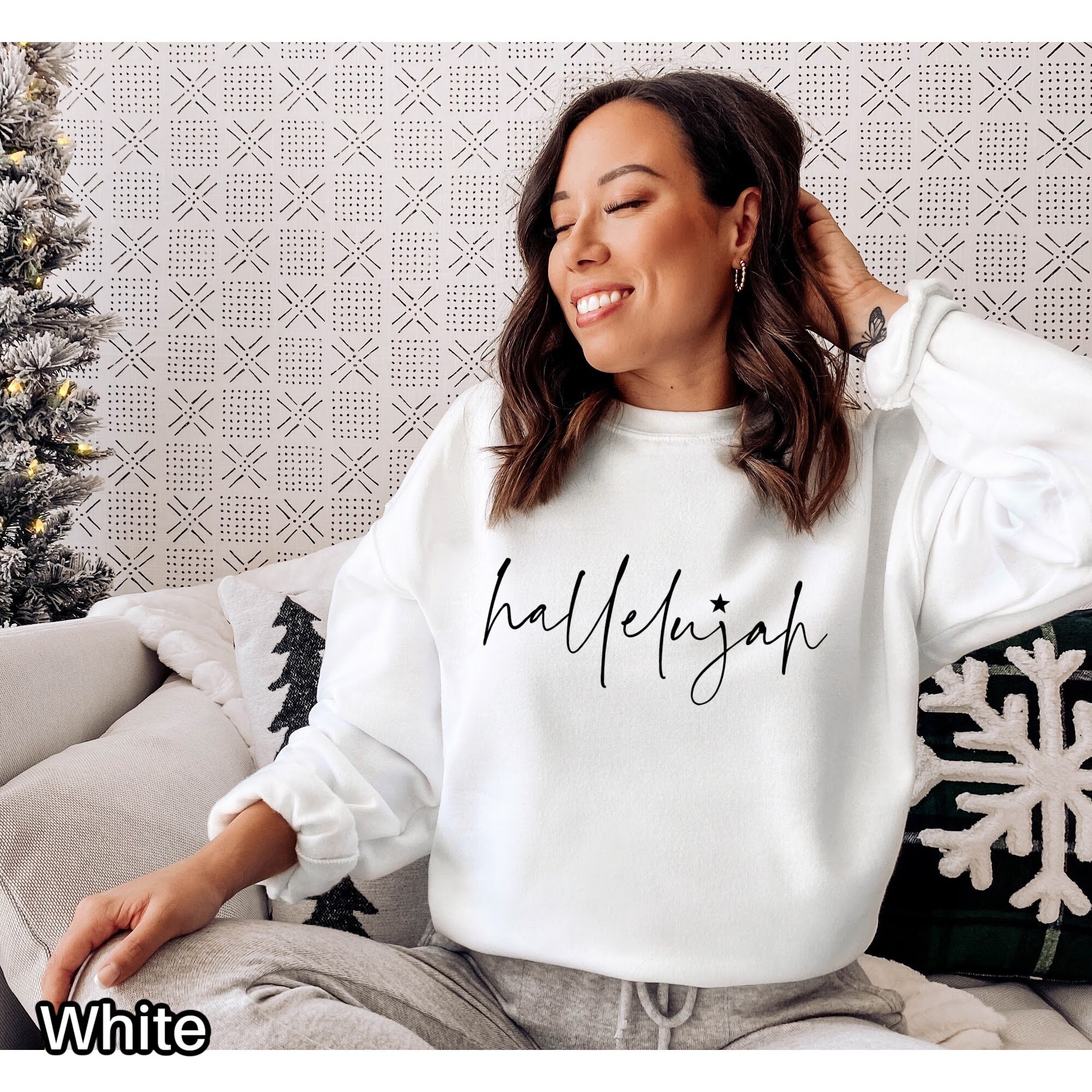 Christian Christmas Sweatshirt Hallelujah Sweater Jesus is King ...