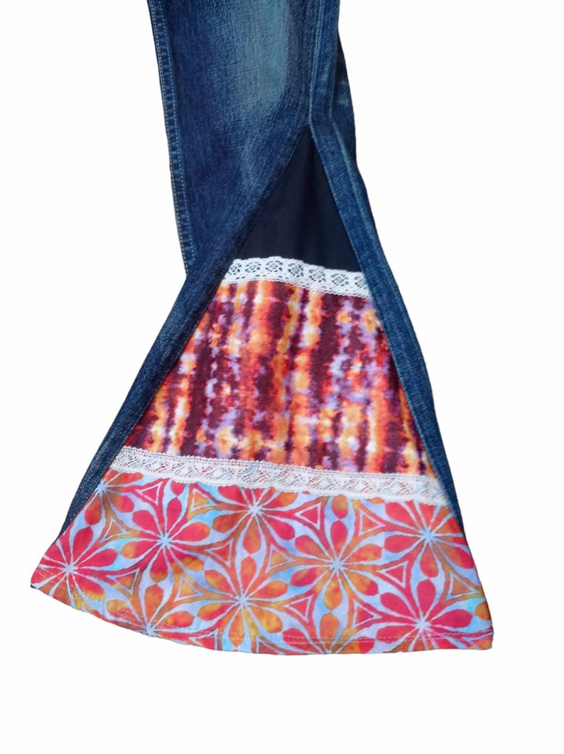 Upcycled Bell Bottom Jeans: Reworked Flared Boho Pants, Hippie Festival ...