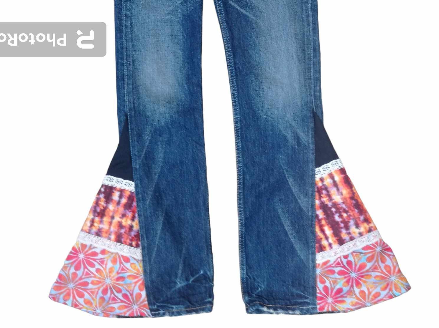 Upcycled Bell Bottom Jeans: Reworked Flared Boho Pants, Hippie Festival ...