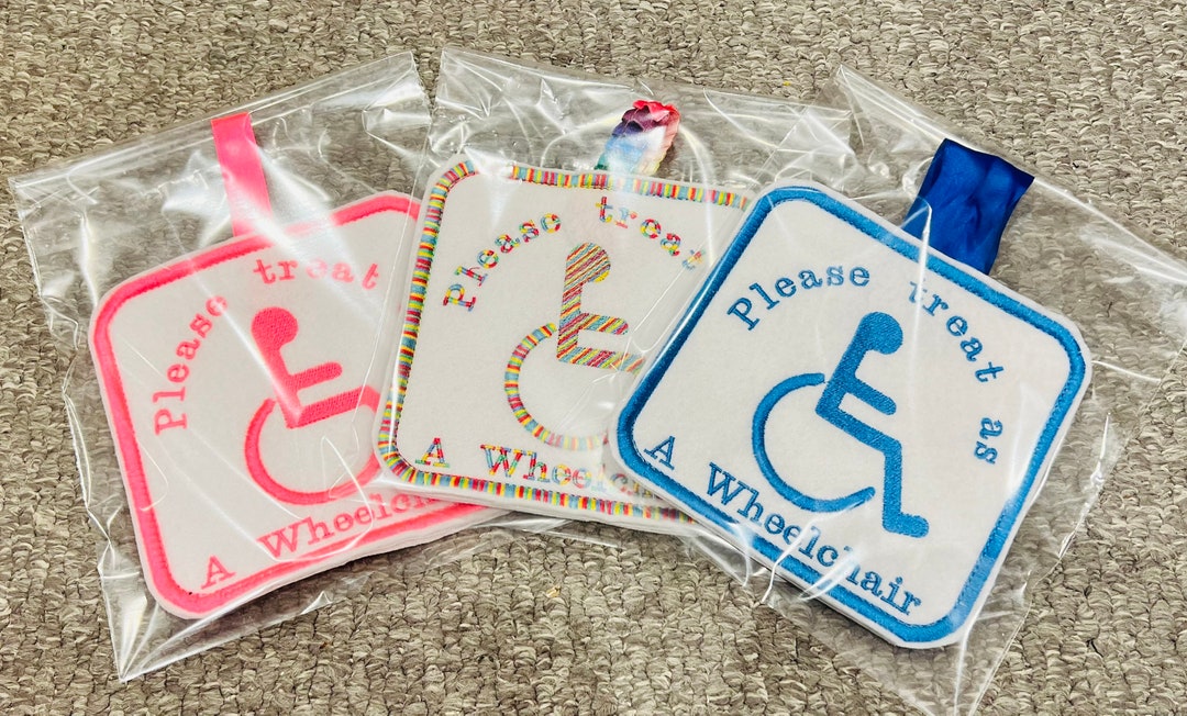 Wheelchair Disability Sign: Optional Color Patch, Hanging Pushchair ...