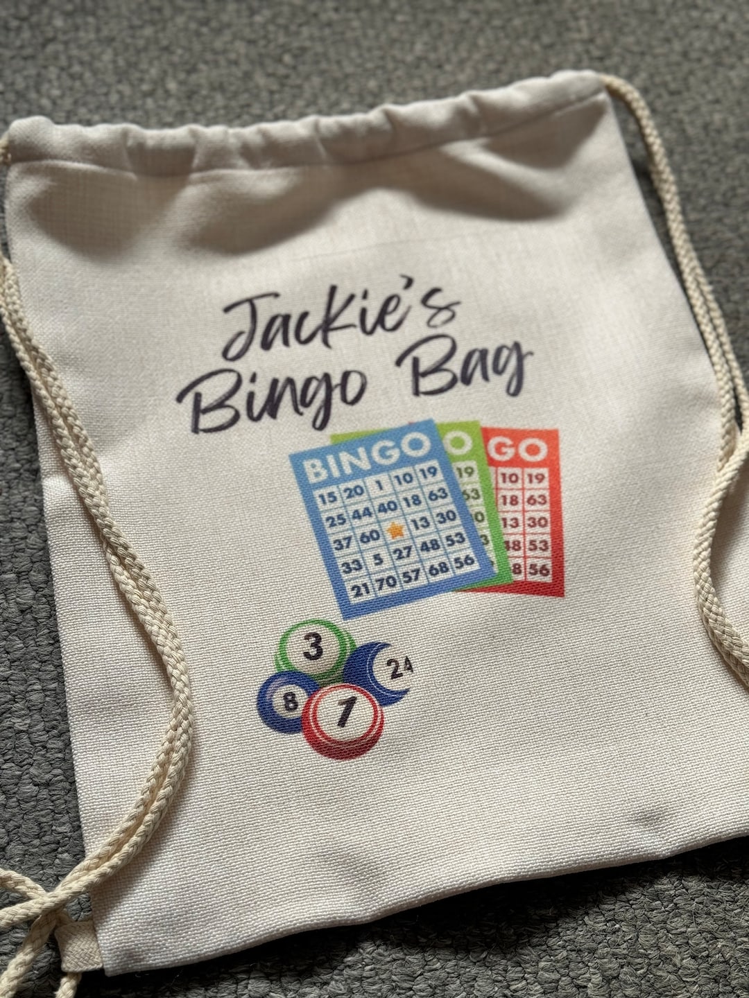 Personalised Bingo Drawstring Bag - Etsy