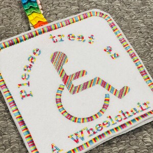 Wheelchair Disability Sign: Optional Color Patch, Hanging Pushchair ...