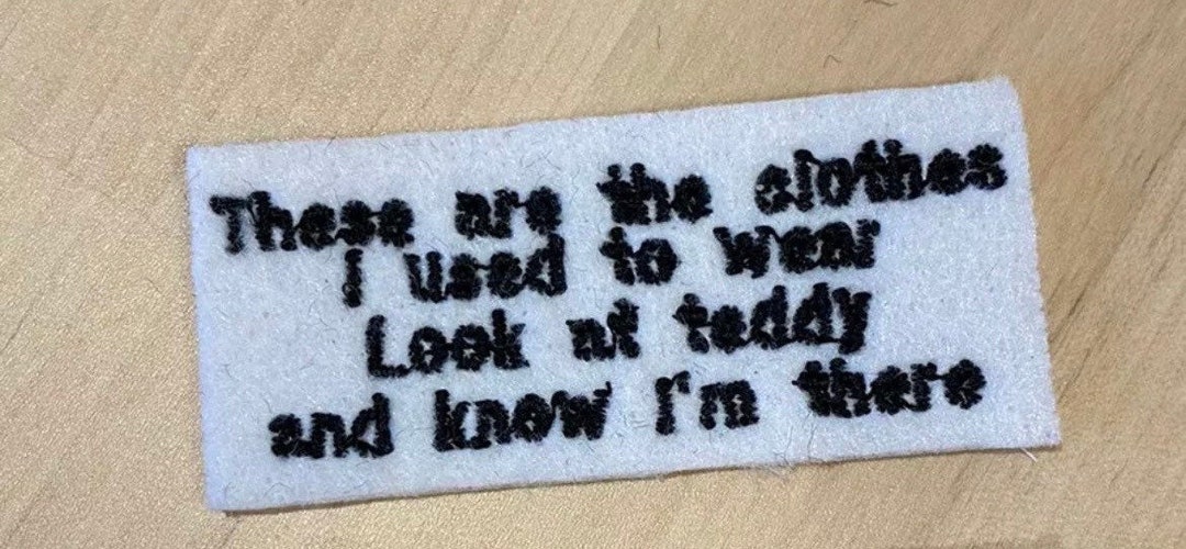 Memory Bear Patch, Mini Memory Teddy Patch, Personalised Embroidered ...