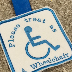 Wheelchair Disability Sign: Optional Color Patch, Hanging Pushchair ...