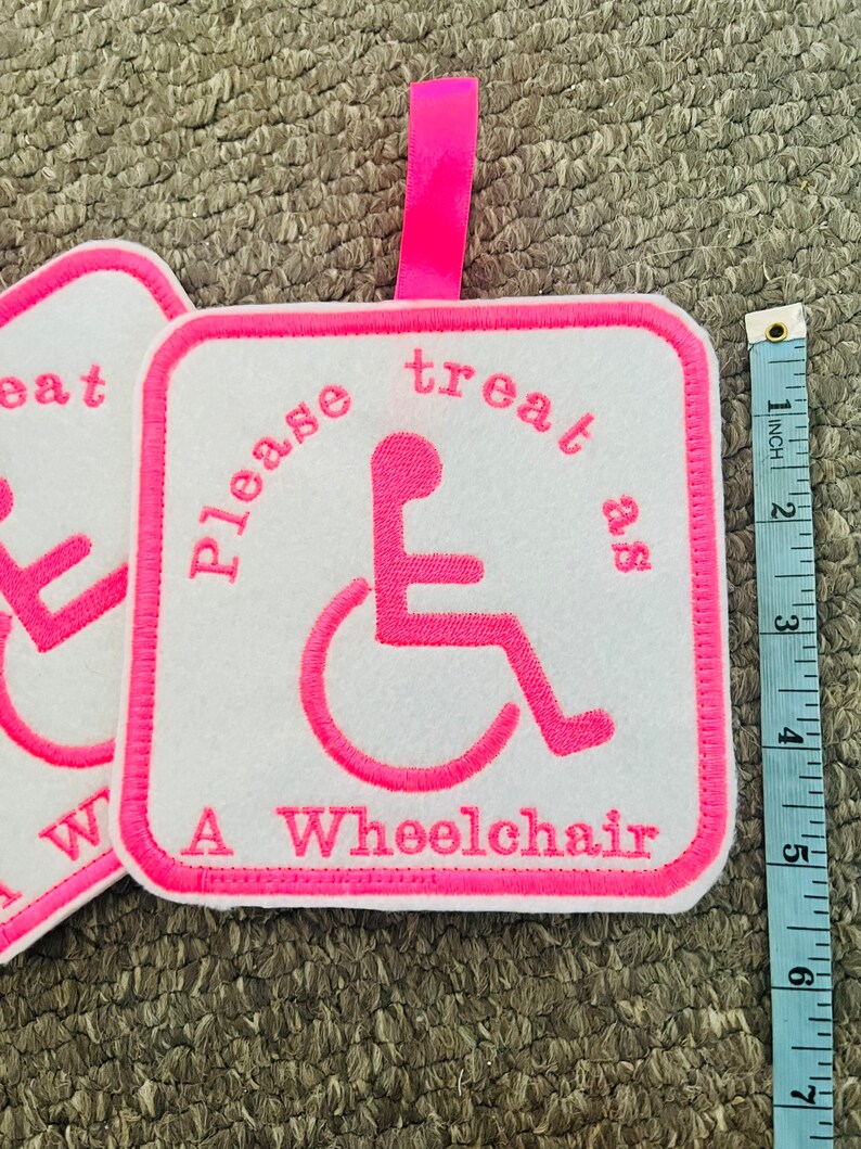 Wheelchair Disability Sign: Optional Color Patch, Hanging Pushchair ...