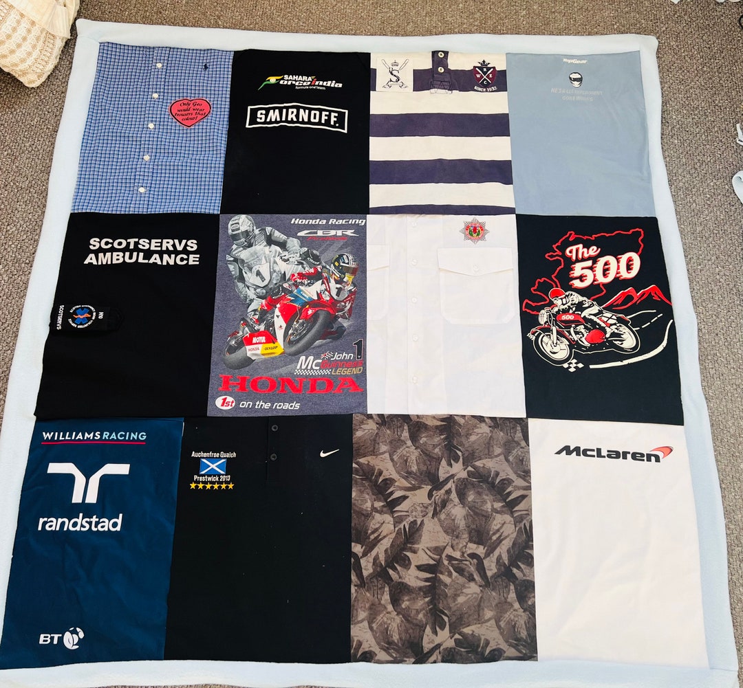 Handmade T-shirt Memory Blanket, Made From Your Clothes, Personalised ...
