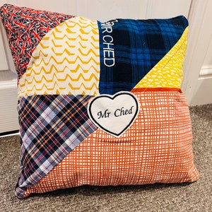 Memory Shirt Pillow: Patchwork Keepsake Cushion - Etsy