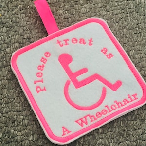 Wheelchair Disability Sign: Optional Color Patch, Hanging Pushchair ...