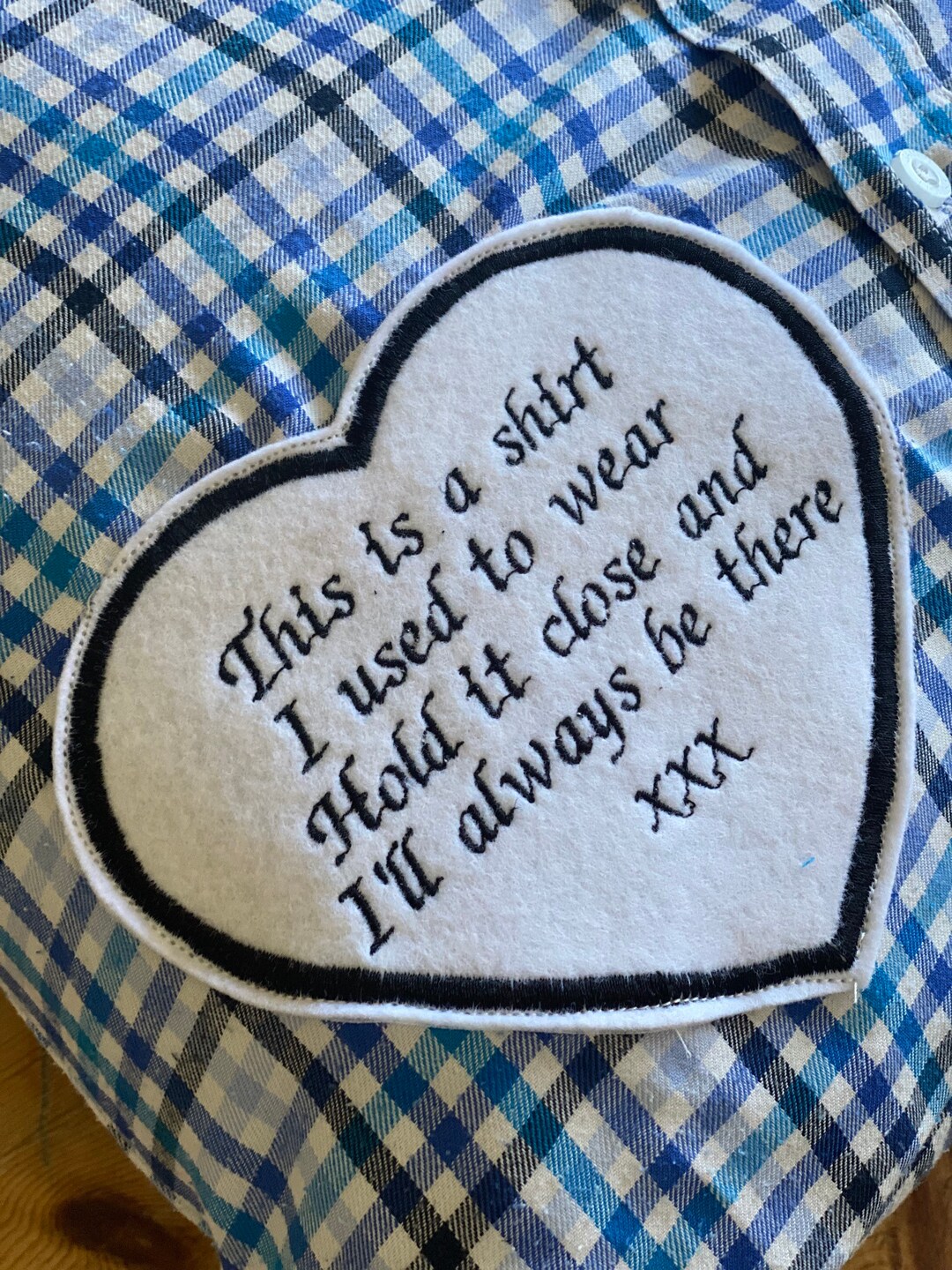 Embroidered Memory Heart Patch: Sew-on Shirt Keepsake - Etsy