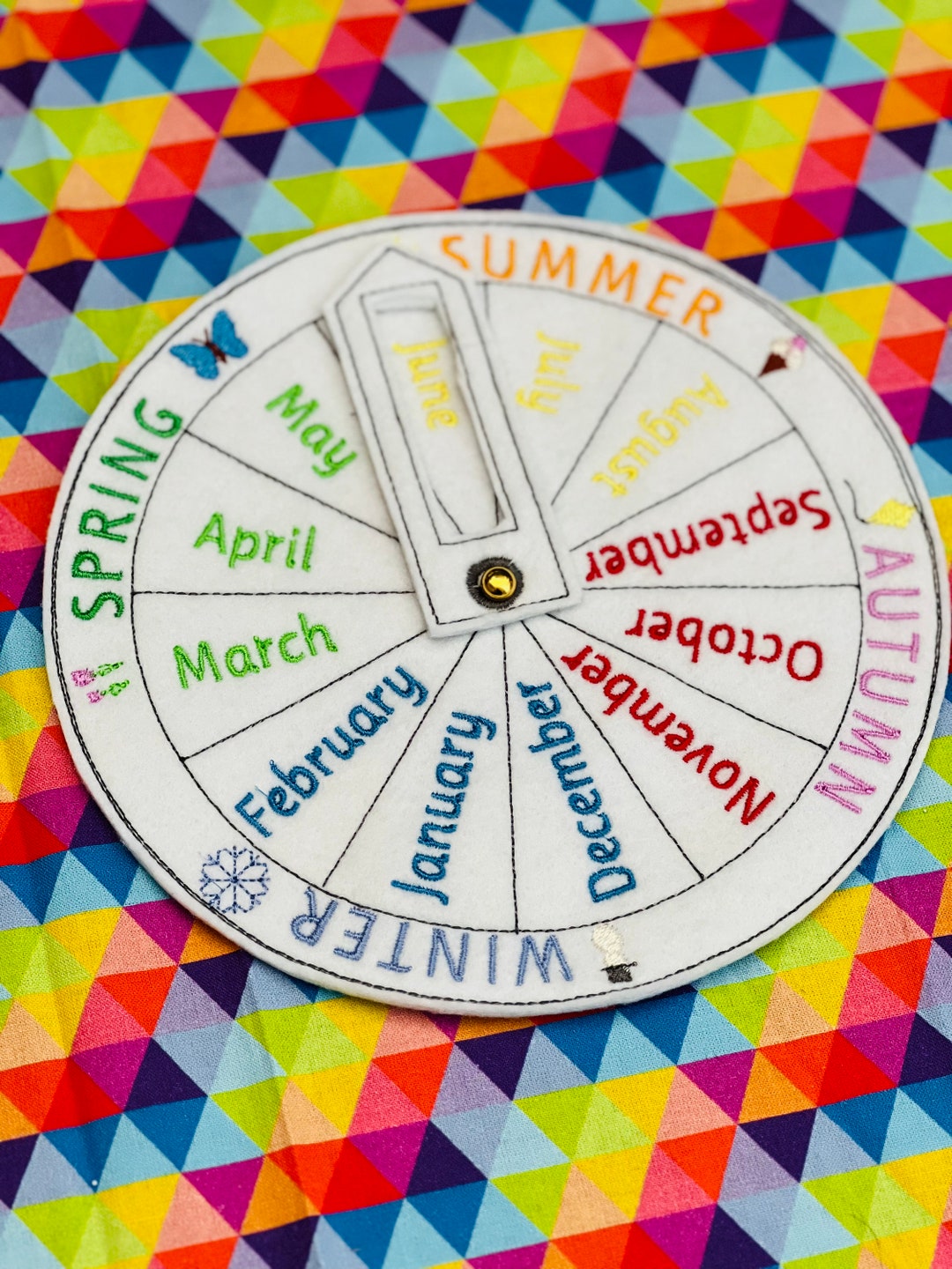 Seasons of the Year, Annual Calendar, Visual Learning, Embroidered - Etsy