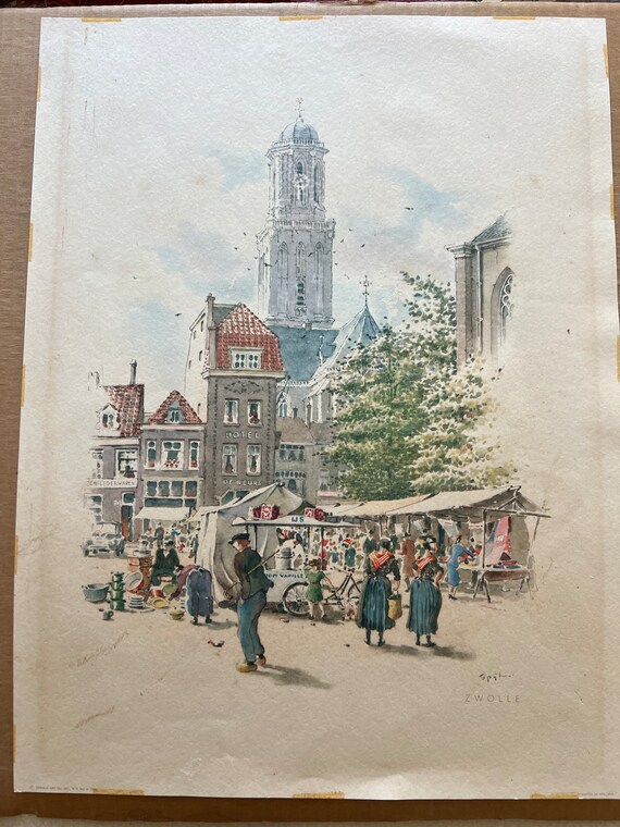 Donald Art Co Print of Street Scene Outside Hotel De Beurs - Etsy