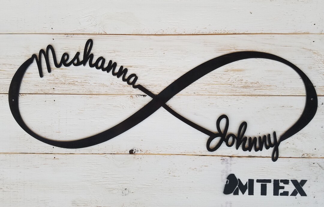 Metal Infinity Sign With Custom Names - Etsy