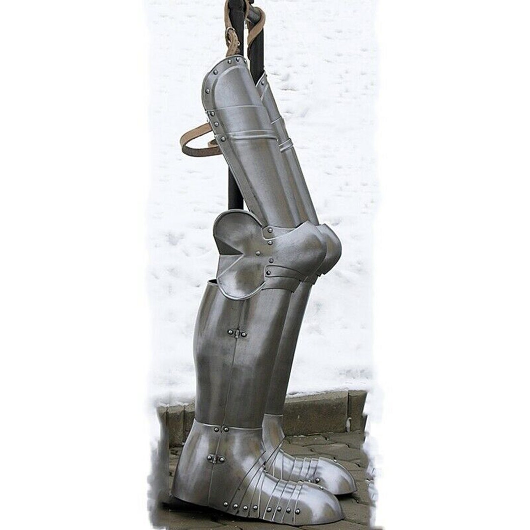 Medieval Leg Iron Steel Leg Guards Set Vambraces Reenactment - Etsy ...