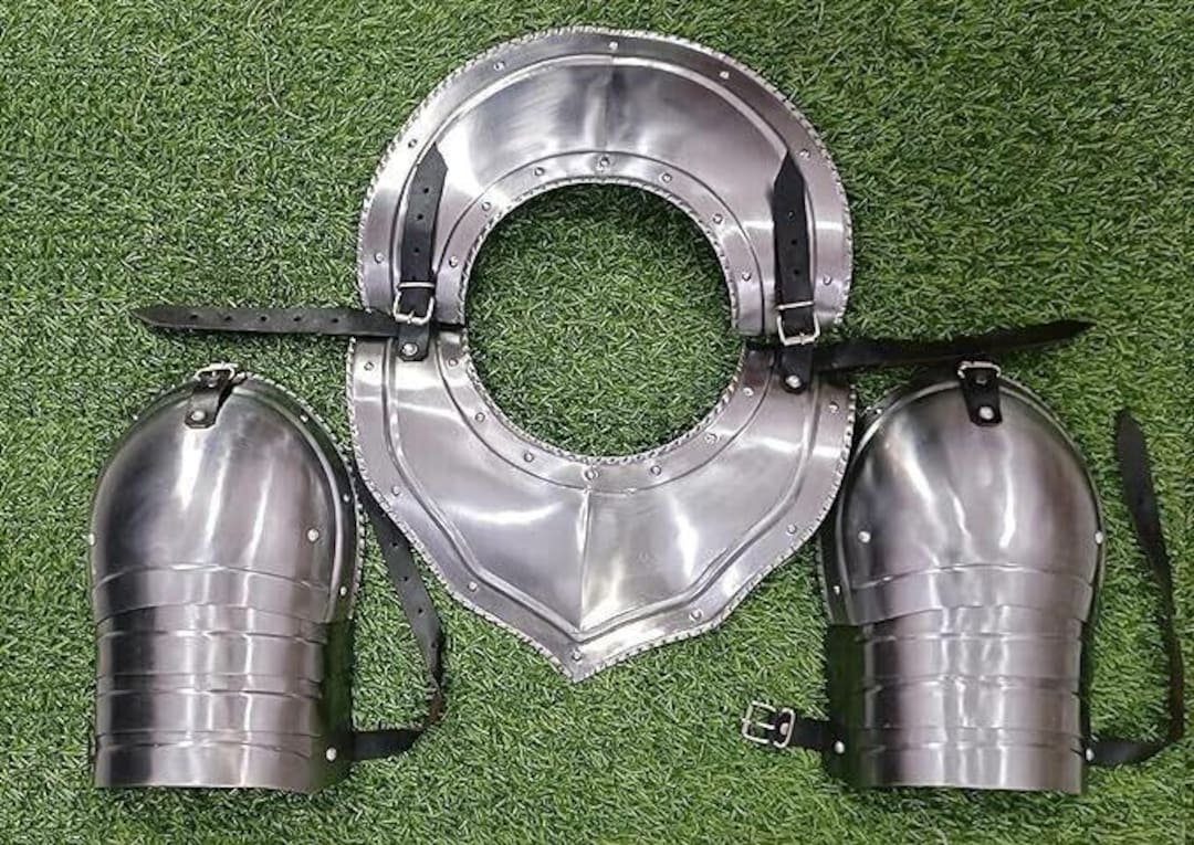 Medieval Neck Gorget With Shoulder Armor 18 Gauge Mild Steel Cosplay ...