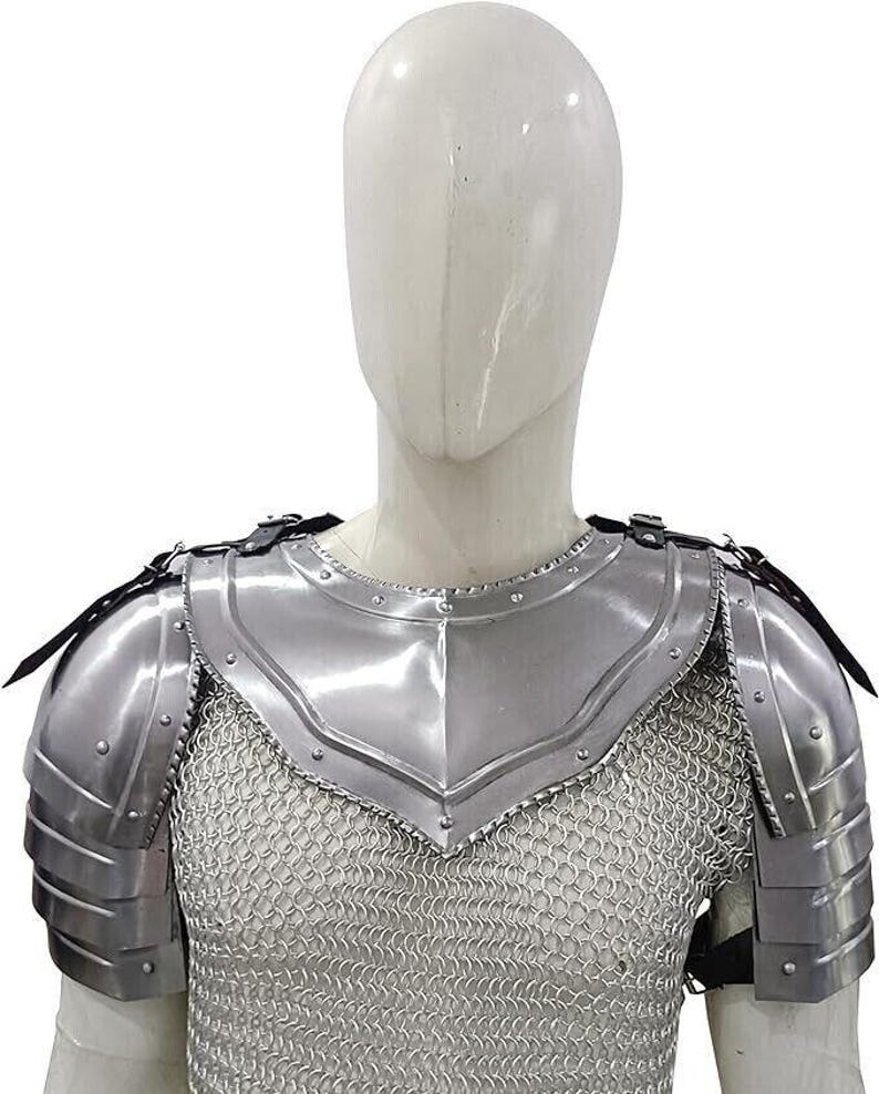 Medieval Neck Gorget With Shoulder Armor 18 Gauge Mild Steel Cosplay ...
