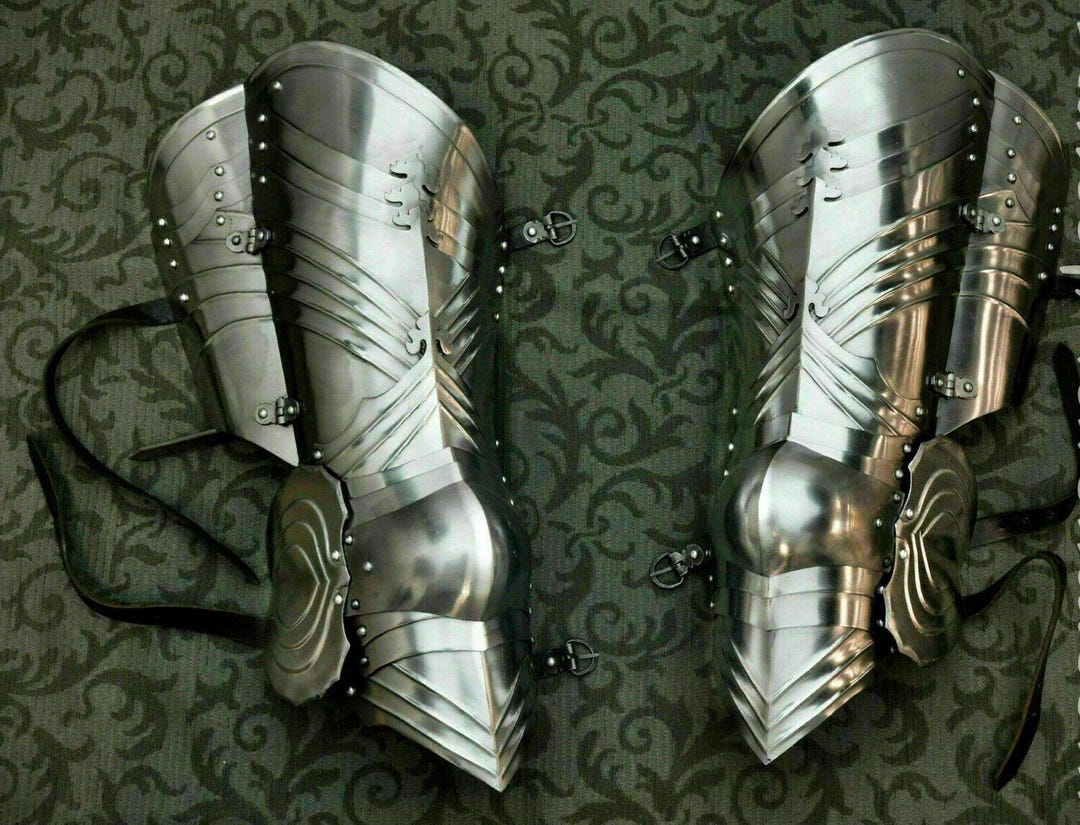 Medieval Gothic Leg Guard Armor Set Knight Crusader Spartan 18 Gauge ...