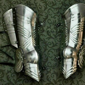 Medieval Gothic Leg Guard Armor Set Knight Crusader Spartan 18 Gauge ...