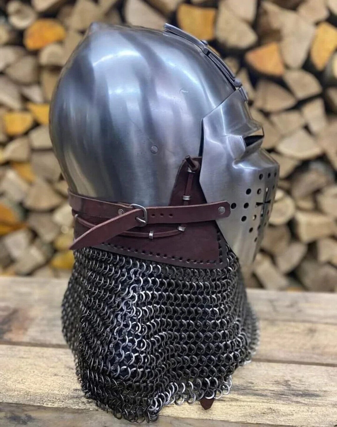 Medieval Bascinet Helmet Elite Knight Helmet Full Face Helmet Gift - Etsy